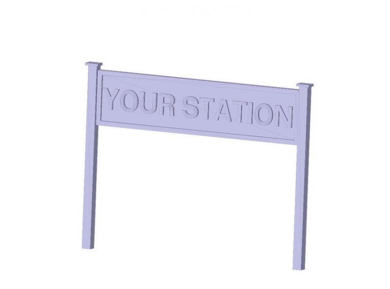 4mm scale, OO EM P4 gauge, station name board sign with up to 13 ...
